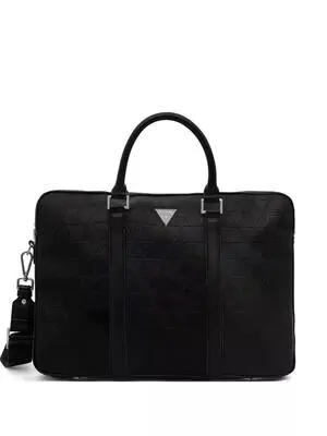 Guess Torino Geometric Patterned Briefcase - Black