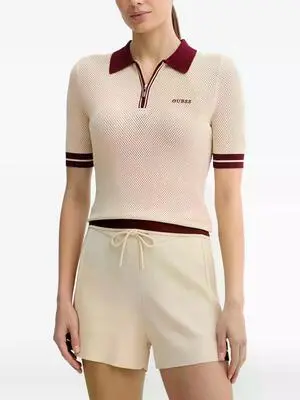 Guess Half-zip Polo Shirt - Neutrals