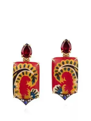 SILVIA FURMANOVICH Marquetry Multi-stone Earrings - Gold