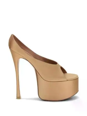 Amina Muaddi Anok Plateau Satin Pumps