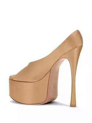 Amina Muaddi Anok Plateau Satin Pumps