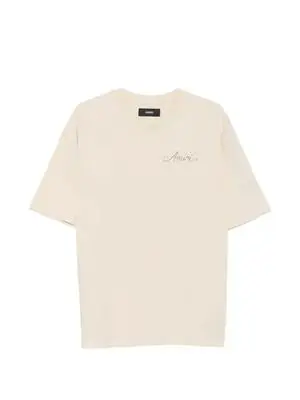 Amiri Logo-embroidered Bandana-patch T-shirt - Neutrals