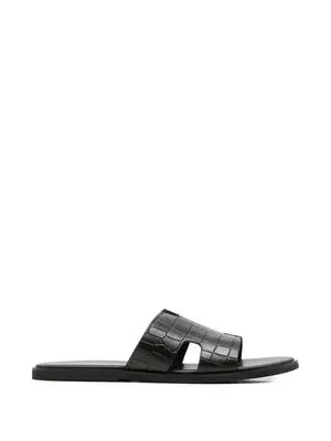 ALBERTO GOZZI Croc-effect Cut-out Sandals - Black