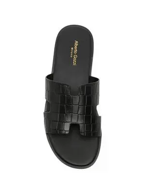 ALBERTO GOZZI Croc-effect Cut-out Sandals