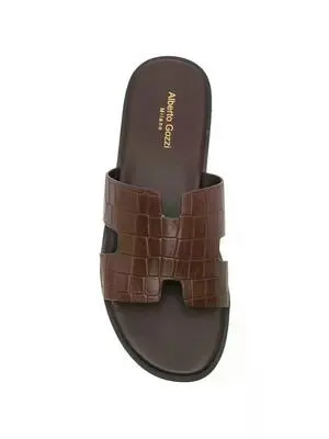 ALBERTO GOZZI Croc-effect Cut-out Sandals