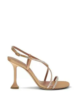Amina Muaddi Sally Crystal-embellished Sandals - Neutrals