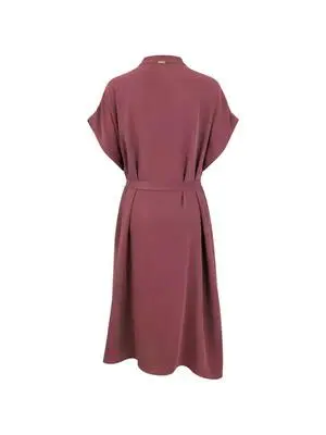Herno Belt Detail Asymmetric Hem Dress