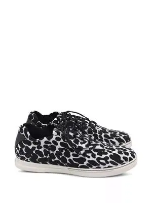 STUART WEITZMAN Animal Print Canvas Lace-up Sneakers