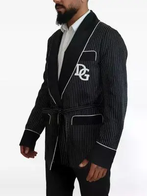 Dolce & Gabbana Pinstripe Dg-patch Blazer