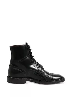 Dolce & Gabbana Brogue Detail Lace-up Boots - Black