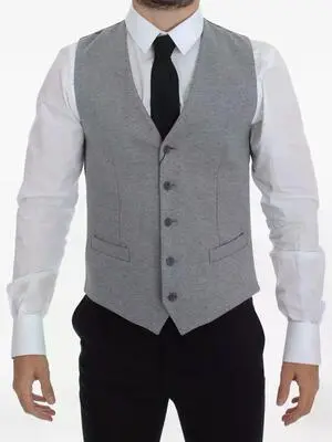 Dolce & Gabbana V-neck Pinstripe Waistcoat - Grey