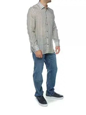 Emporio Armani Striped Long-sleeve Shirt - Grey