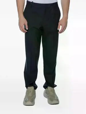 Emporio Armani Pressed-crease Straight-leg Trousers - Black