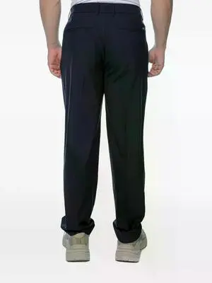 Emporio Armani Pressed-crease Straight-leg Trousers - Black
