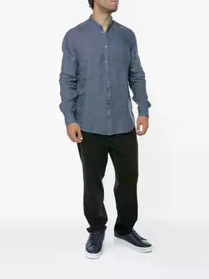 Emporio Armani Mandarin-collar Linen Shirt
