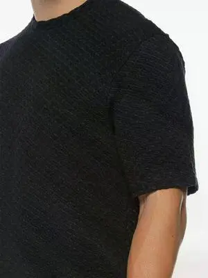 Emporio Armani Textured Short-sleeve T-shirt - Black