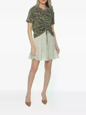Ksubi Ruched Camouflage-print T-shirt