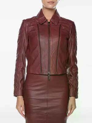 Armani Exchange Quilted-sleeve Leather Jacket