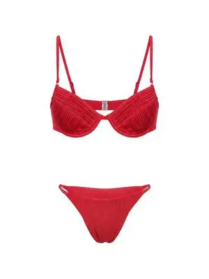 SELIA RICHWOOD Amy Shirred Pleated Bikini