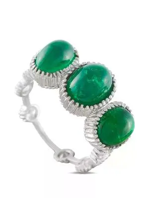 LB EXCLUSIVE Emerald And Diamond Ring - Silver