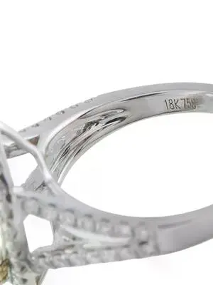 LB EXCLUSIVE Marquise-cut Diamond Halo Ring In 18k White Gold