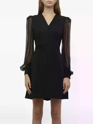 Alexander McQueen Sheer Sleeve Mini Dress