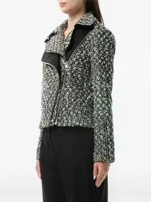 LANVIN Asymmetric Zip Tweed Jacket