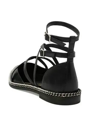 LANVIN Chain-trimmed Laced Ballet Flats