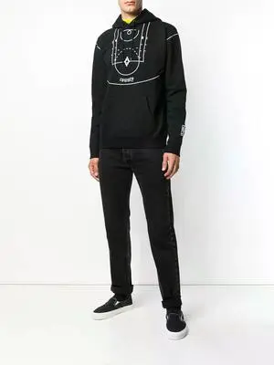 COUNTY OF MILAN Basketball Court Print Hoodie - Black
