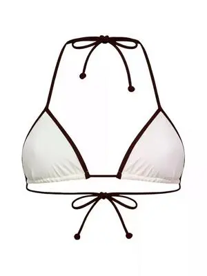 MC2 SAINT BARTH Leah String Triangle Bikini Top - Neutrals