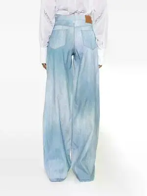 Ermanno Scervino Light Faded Effect Wide Leg Jeans