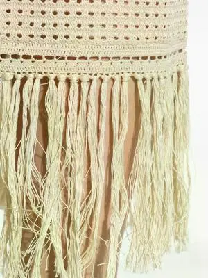 Zimmermann Fringe Trim Crochet Knit Mini Dress