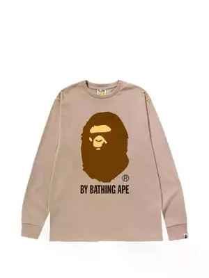 A BATHING APE Logo-print Long-sleeve T-shirt - Neutrals