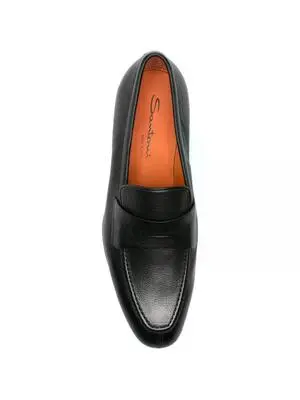Santoni Adrian Grained-leather Loafers