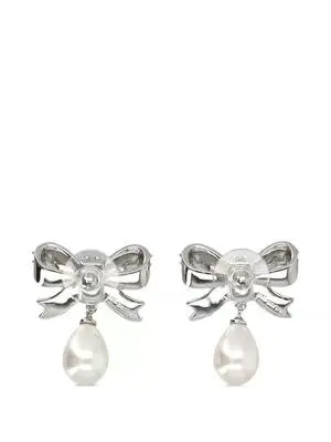 SELF-PORTRAIT Crystal Embellished Bow Earrings