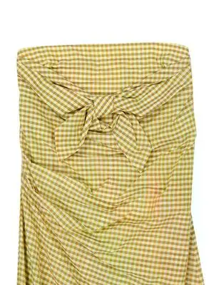Auralee Gingham Check Asymmetric Dress