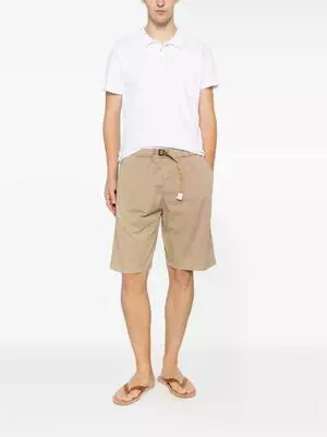 WHITE SAND Belted Pleated Shorts