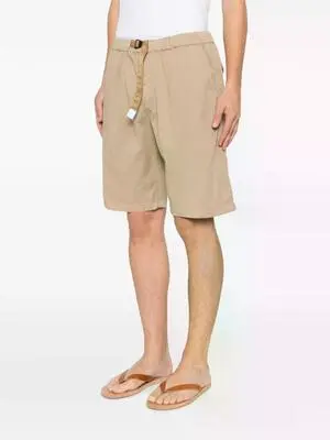 WHITE SAND Belted Pleated Shorts