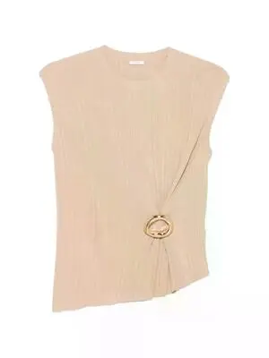 JOSEPH Pleated Ring-detail Sleeveless Top