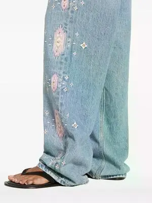Retrofete Embroidered Crystal-embellished Jeans