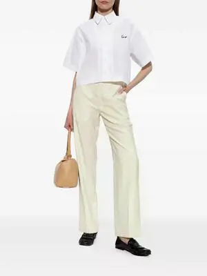 Kenzo Cropped Logo Embroidered Shirt