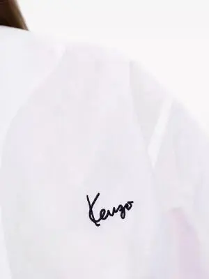 Kenzo Cropped Logo Embroidered Shirt