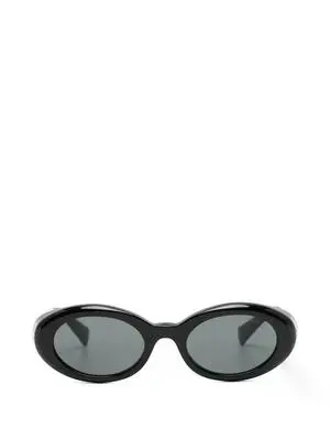 Miu Miu Oval Sunglasses With Logo Plaque