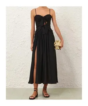 Zimmermann Aster Scarf Midi Dress - Black