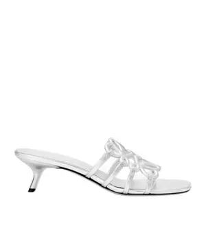 Loewe Anagram Petal Heeled Sandals - Silver