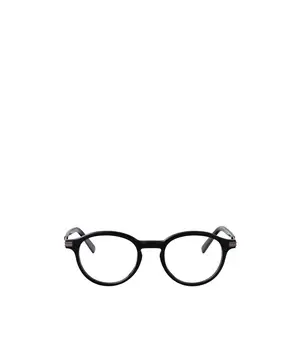Zegna Round Frame Eyeglasses - Shiny Black