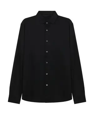 Emporio Armani Curved Hem Buttoned Shirt - Black