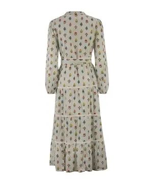 MC2 SAINT BARTH Belted Floral Printed Midi Dress