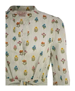 MC2 SAINT BARTH Belted Floral Printed Midi Dress