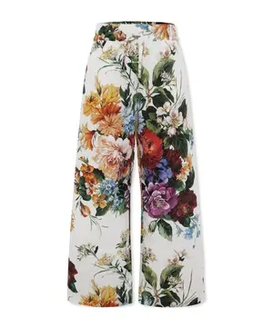Dolce & Gabbana Floral Print Cotton Trousers